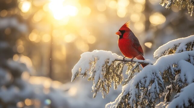 Cardinal In Snow Wallpaper