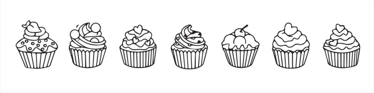 Black And White Cupcake Clipart
