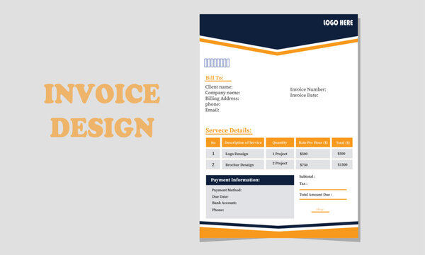 Invoice Design Template Invoices Images – Browse 74,099 Stock Photos ...