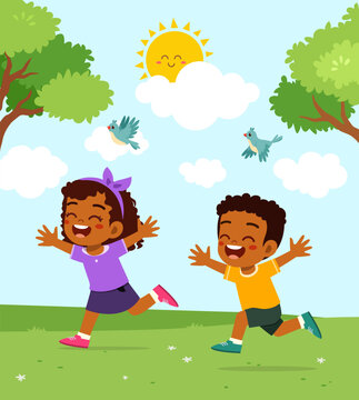 Cartoon Kids Playing Outside Images – Browse 102,460 Stock Photos ...
