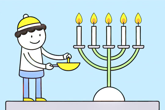 Cartoon Outdoor Menorah