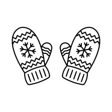 Mitten Clip Art Black And White