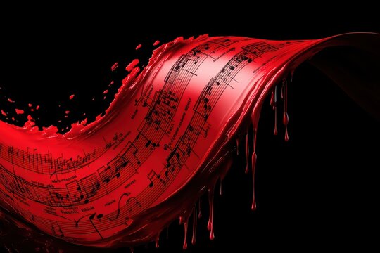 Red Music Notes Wallpaper