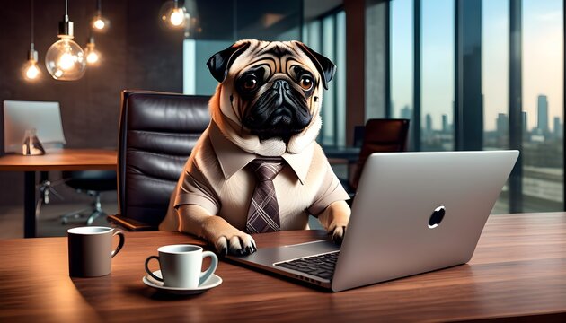 Pug On Computer Images – Browse 2,040 Stock Photos, Vectors, and Video ...