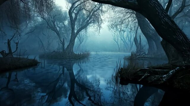 Dark Swamp Painting