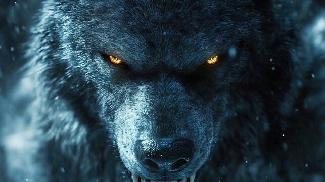 Black Wolf With Blue Eyes Wallpapers