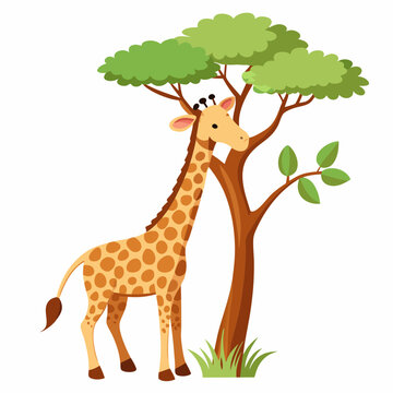 Giraffe Tree Cartoon Images – Browse 27,354 Stock Photos, Vectors, and ...