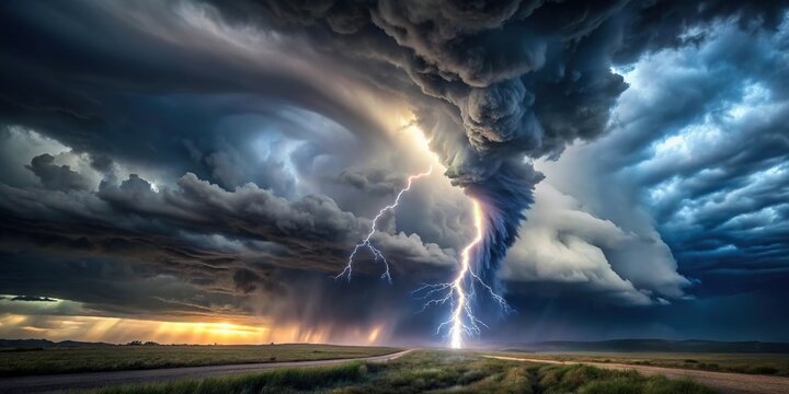 Tornado With Lightning Wallpaper