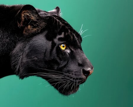 Panther Growling Side View