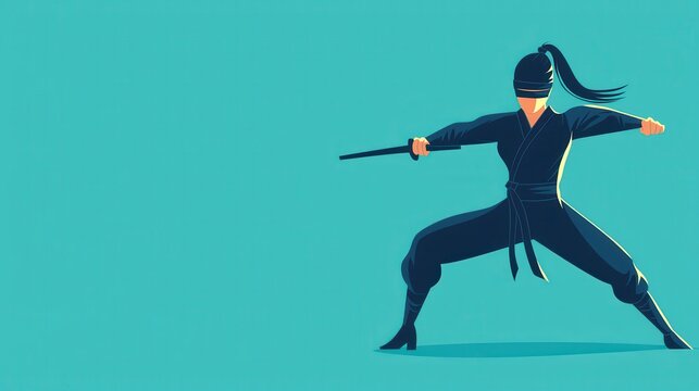 Ninja Actie Poses Ninja Dynamic Ninja Character In Action Pose