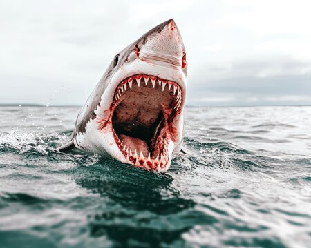 Shark Mouth Open Side View