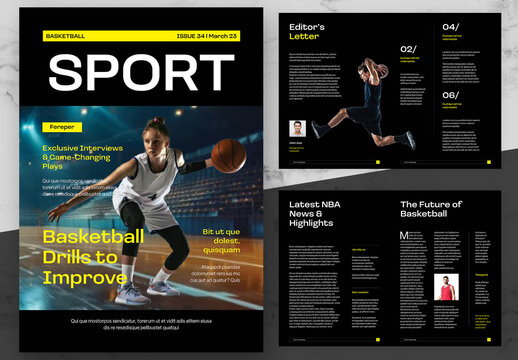 Basketball Magazine Cover Template