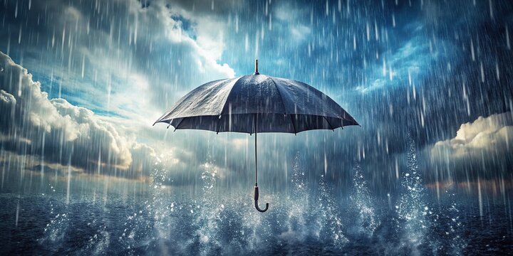 Umbrella with rain store