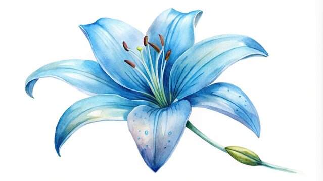 Blue Lily Flower Drawing