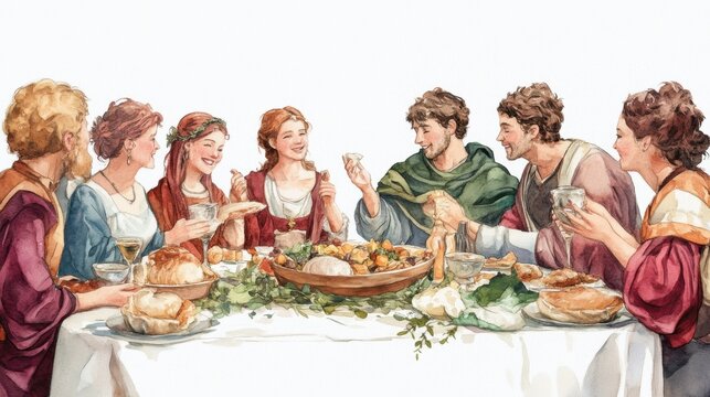 Medieval Feast Clipart Medieval Banquet Dinner Party With Menu,