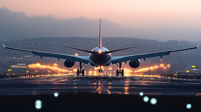 Airport Runway Lights Wallpaper