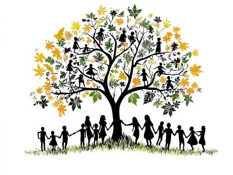 Colorful Family Reunion Tree