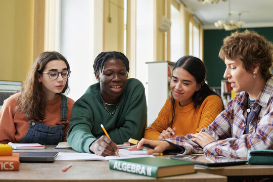 Group of Teenagers Engaging in Classroom Discussion