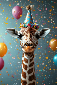 Funny Giraffe Happy Birthday