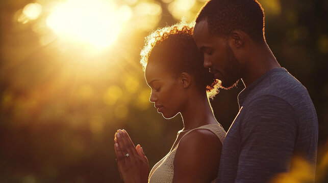 People Praying Together Outside