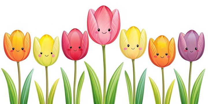 Spring Tulips Clipart Simple Spring Flowers Clip Art Set – Daily Art