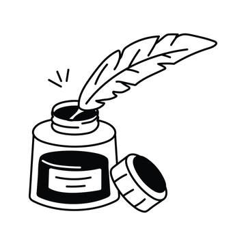 Ink Pot Clipart Black And White