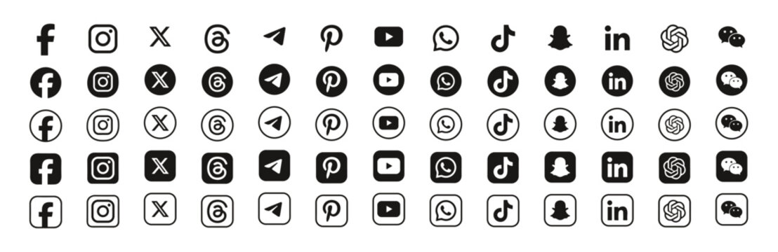 Facebook App Icons Vector