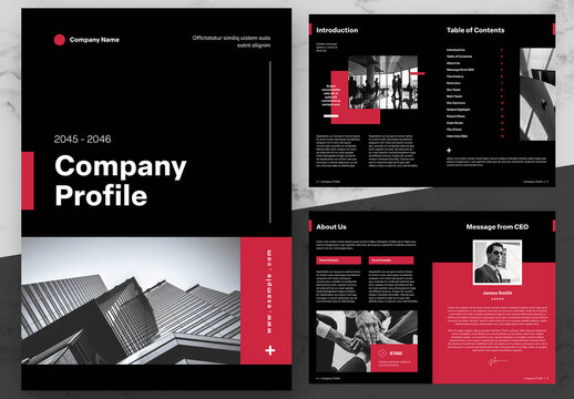 Company Profile Template Red Images – Browse 4,607 Stock Photos ...