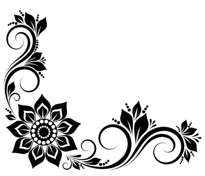 Simple Corner Swirl Design Clip Art