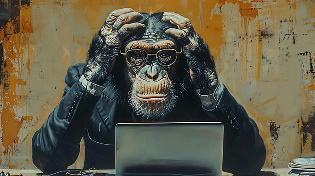 confused monkey computer