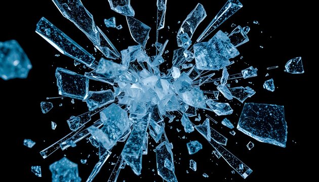 Blue Shattered Glass Background