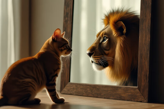 Cat Lion Mirror Images – Browse 2,148 Stock Photos, Vectors, and Video ...