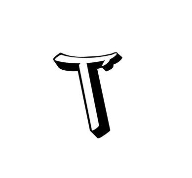 Letter T In Calligraphy