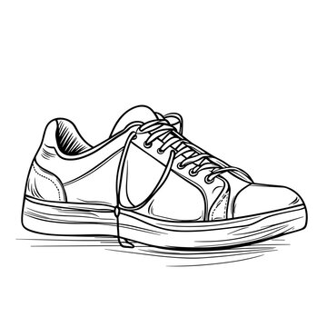 how to draw an untied shoe