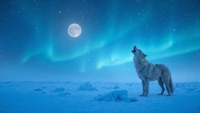 Arctic Wolf Howling Wallpaper