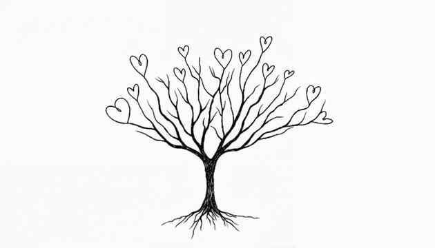 Tree With Roots And Branches Drawing