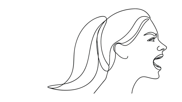 Open Mouth Profile Clip Art