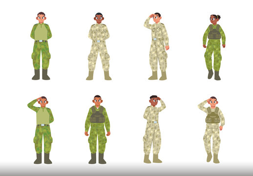 Army Characters Templates – Browse 5 Stock Photos, Vectors, and Video ...