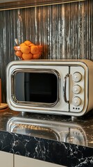 Vintage Microwave with Modern Design Offering Retro Kitchen Charm ...