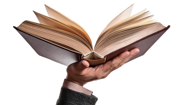 Open Book on Transparent Background with Soft Shadows