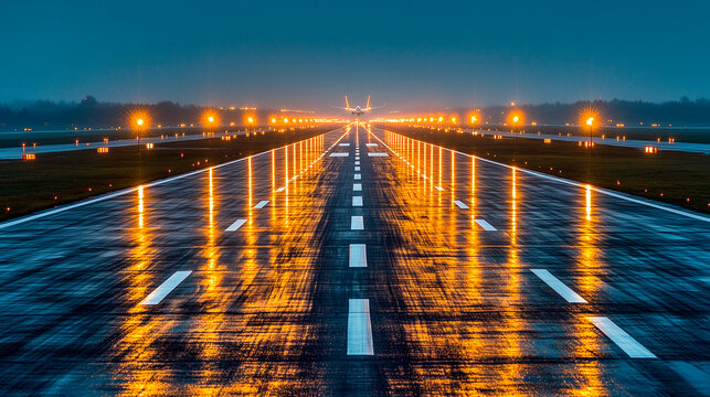 Airport Runway Lights Wallpaper