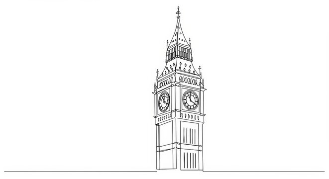 London Clock Tower Drawing