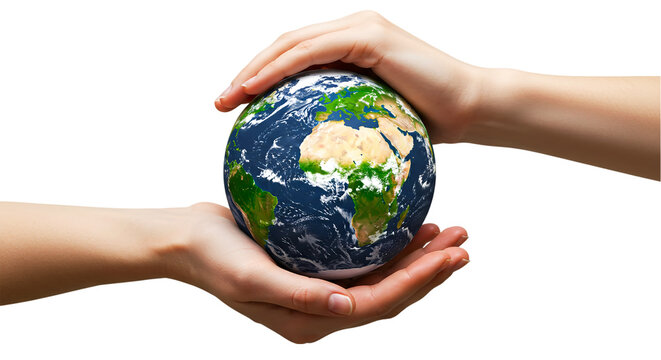 globe in hands