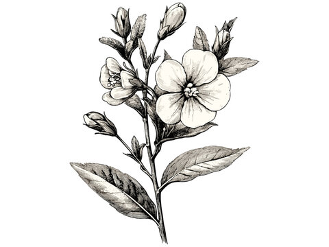 Common Monkey Flower Drawing