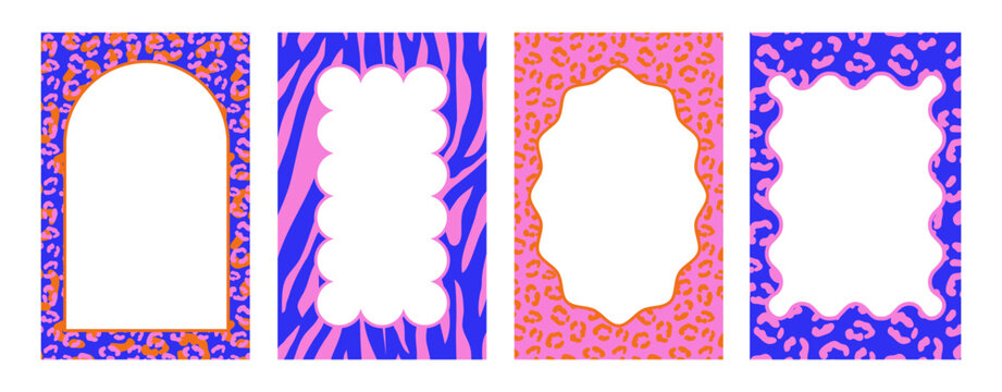 Blue Cheetah Print Border
