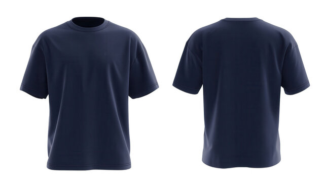 Navy Blue T Shirt Front And Back