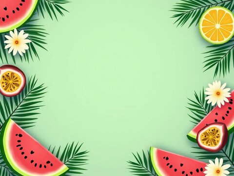 Faded Watermelon Border