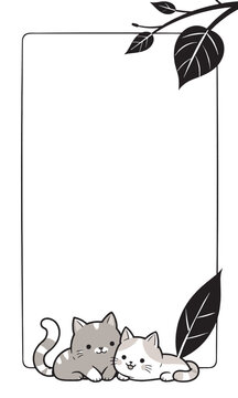 cat border lined paper