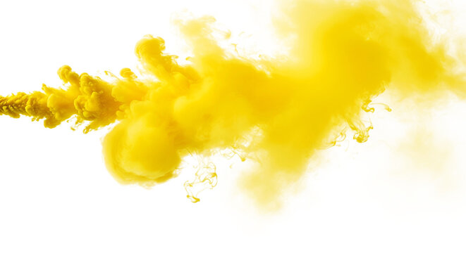 Yellow Smoke White Background