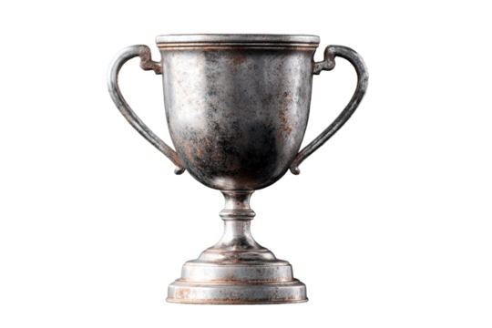 Elegant Silver Trophy on Transparent Background for Awards Events